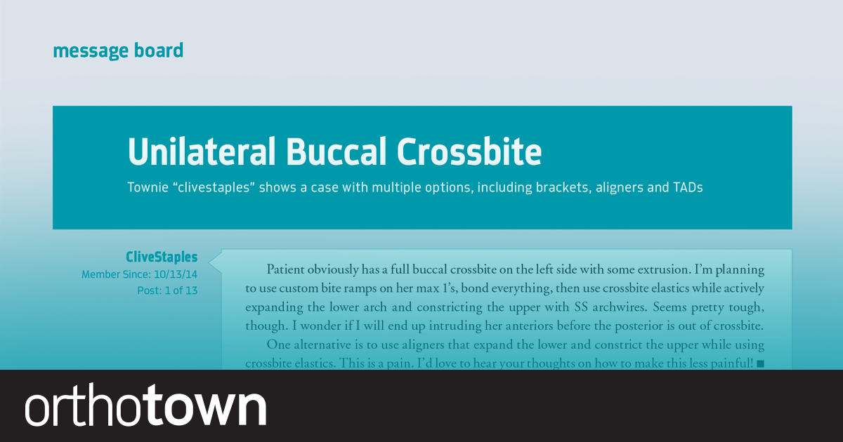 Unilateral Buccal Crossbite - Orthotown